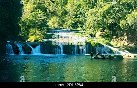 Enjoying Micos waterfalls, Huasteca Potosina, San Luis Potosi, Mexico ...