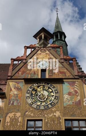 Town hall in Ulm with astronomical clock Stock Photo - Alamy
