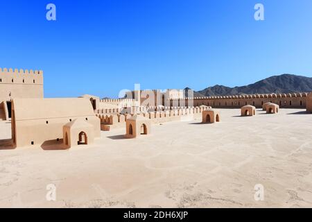 Rooftop of Al Hazm castle in Al Rustaq, Oman Stock Photo - Alamy