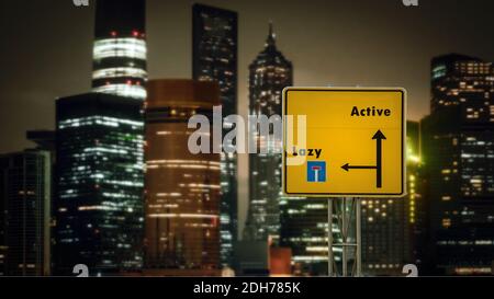 Street Sign the Direction Way to Active versus Passive Stock Photo - Alamy