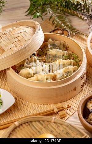 Chinese dumplings for dinner. Traditional Chinese cuisine Stock Photo ...