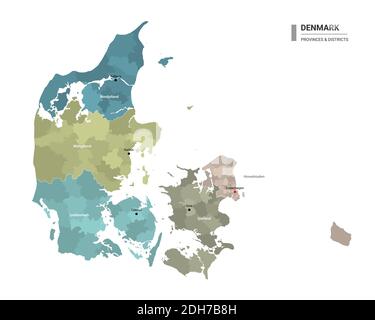 Aarhus map. Detailed map of Aarhus city administrative area. Cityscape ...