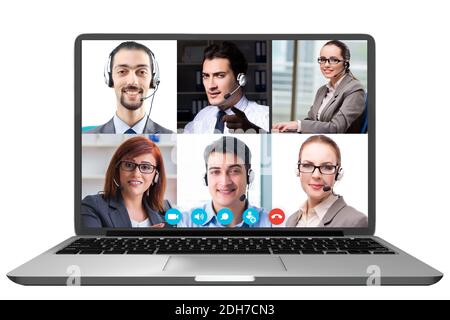 Concept of virtual collaboration through the videoconferencing Stock ...
