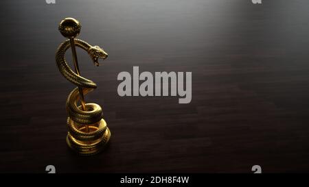 Snake Staff Of Asclepius Stock Photo - Alamy