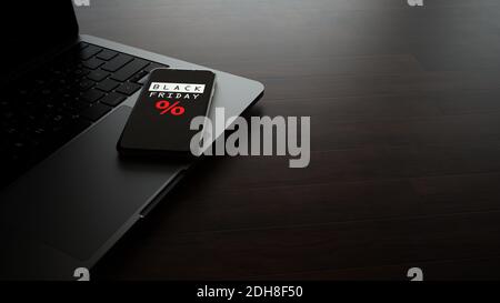Notebook Smartphone Cyber Monday Stock Photo - Alamy