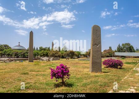 Ancient monolith stone obelisk, symbol of the old Aksumite civilization ...