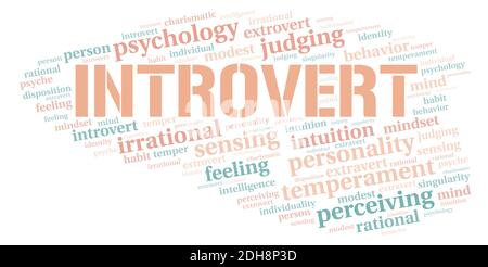Introvert typography word cloud create with text only Stock Photo - Alamy