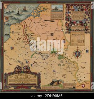 A map of the Western Front, France in 1918, showing the front lines on ...