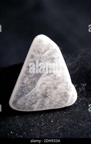 ulextite or tv rock mineral sample, white translucent stone Stock Photo ...