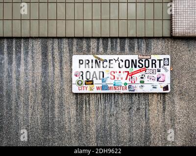 Prince Consort Road London SW7 street name sign Stock Photo - Alamy