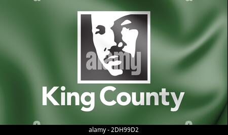 3D Flag of King County (Washington State), USA. 3D Illustration Stock ...