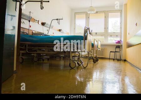 hospital bed, the Bulovka Hospital, Prague, Czech Republic, August 24 ...