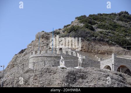 Ikarus and Daedalus monument, Agia Galini, Southern Crete, Greece Stock ...