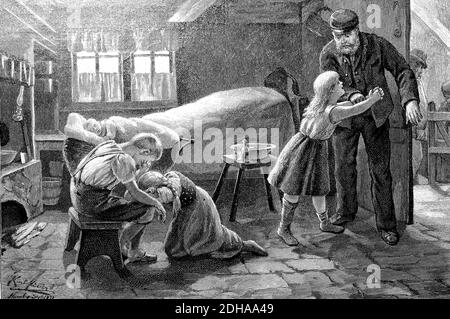 Cholera patient, 19th century illustration Stock Photo - Alamy