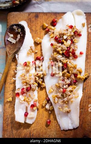Raw halibut fillet ready for cooking Stock Photo - Alamy