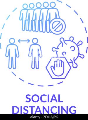 Distancing blue gradient concept icon Stock Vector Image & Art - Alamy