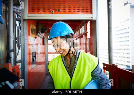 Engineer in reflective clothing at construction site Stock Photo - Alamy