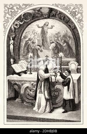 Old Roman Missal in Latin ( 17 th century ). The pentecost with the ...