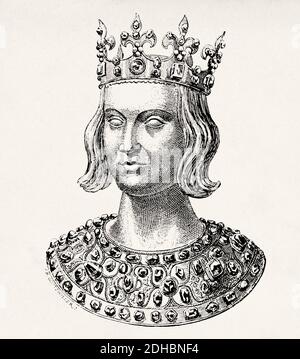 Portrait of Louis IX the Saint (1215 - 1270). King of France from 1226 ...