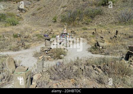 Makeshift altar to god Shiva in Crimea mountains Stock Photo - Alamy