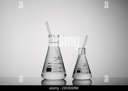 A closeup shot of a tube inside an erlenmeyer beaker Stock Photo - Alamy
