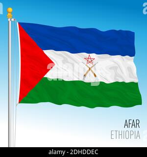 Tigray regional flag, Republic of Ethiopia, vector illustration Stock ...