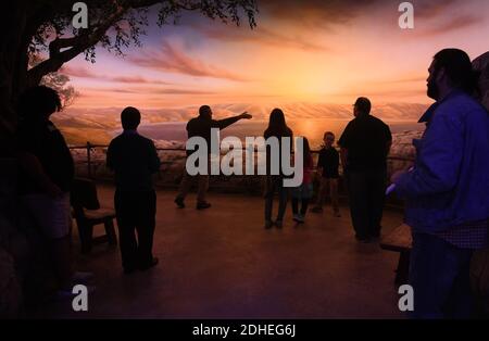 Visitors tour the 'World of Jesus of Nazareth' exhibit during a media ...