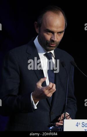 French Prrime Minister Edouard Philippe adressing the 4th Challenges's ...