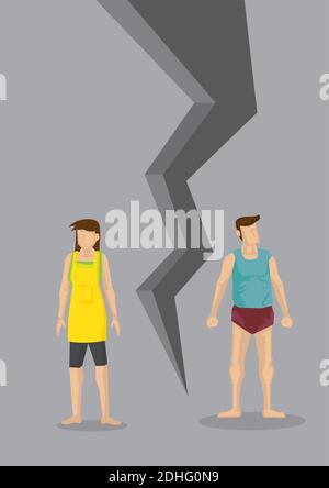 Love and adultery. Cartoon husband wife. Family infidelity, mistress ...