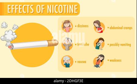 Effects of nicotine information infographic illustration Stock Vector ...