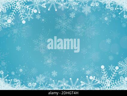 Snowflakes with a blue gradient background - Vector Illustration Stock ...