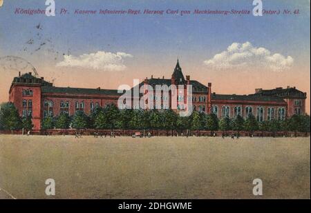 Königsberg O.-Pr., Ostpreußen - Kaserne Infanterieregiment Herzog Carl ...