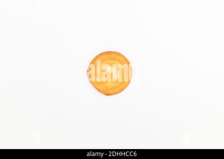 Butter-flavored cookies on white background Stock Photo - Alamy