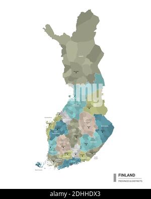 Turku vector map. Detailed map of Turku city administrative area ...