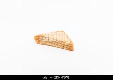 Triangle fried tofu on white background Stock Photo - Alamy