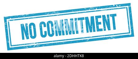 COMMITMENT text on blue grungy rectangle vintage stamp Stock Photo - Alamy