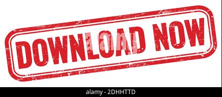 DOWNLOAD NOW text on red grungy rectangle vintage stamp Stock Photo - Alamy