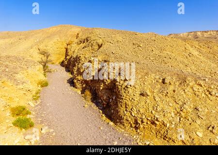 View of the Nahal Shani (desert valley, near the Red Canyon). Eilat ...