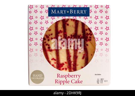 Mary Berry Raspberry Ripple Cake hand decorated in box isolated on ...