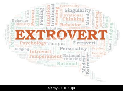 Extrovert typography word cloud create with text only Stock Photo - Alamy