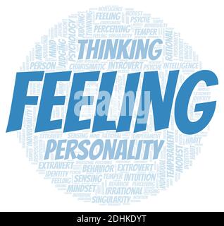 Feeling typography word cloud create with text only Stock Photo - Alamy