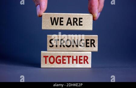 Stronger together symbol. Wooden blocks with words Stronger together ...