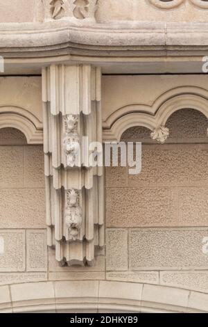 Elements of architectural decoration of buildings, a beam under the ...
