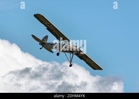 Vintage Fieseler Storch, German WW2 Reconnaissance aircraft, in flight ...
