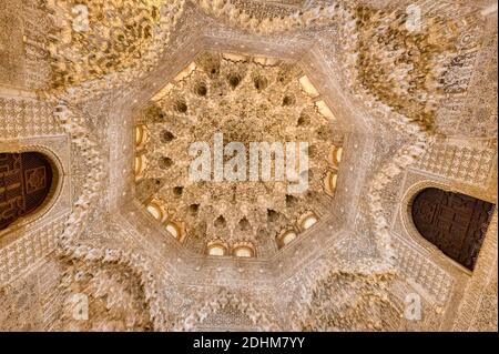 GRANADA, SPAIN - MARCH 20,2019: Wide Angle View of the Ceiling in ...