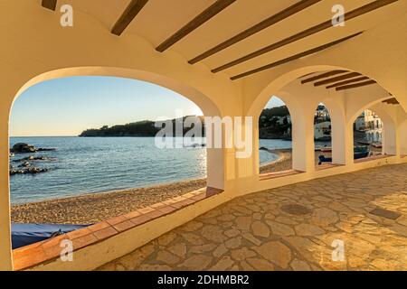 PORTICO PORT BO BEACH CALELLA DE PALAFRUGELL COSTA BRAVA CATALONIA ...