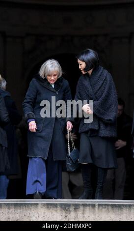 Elisabeth Guigou aux obseques de Michel Galabru, decede le 4 Janvier ...