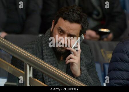 Cyril Hanouna in the stands attending the French First League soccer ...