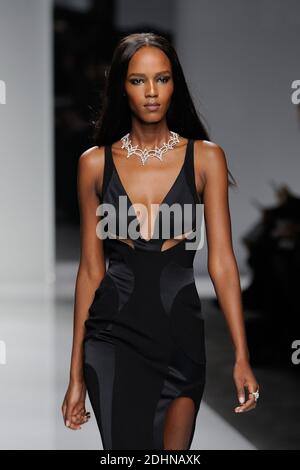 A model walks the runway at the VERSUS show during London Fashion Week ...