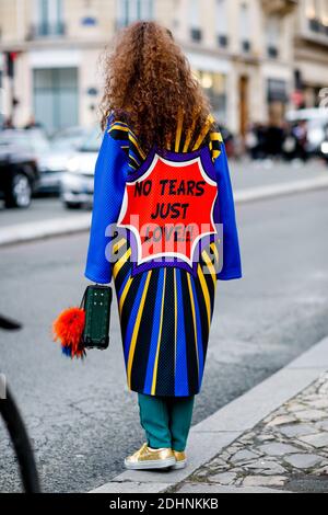 Street style, Georgiana Boboc arriving at Jean-Paul Gaultier Spring ...